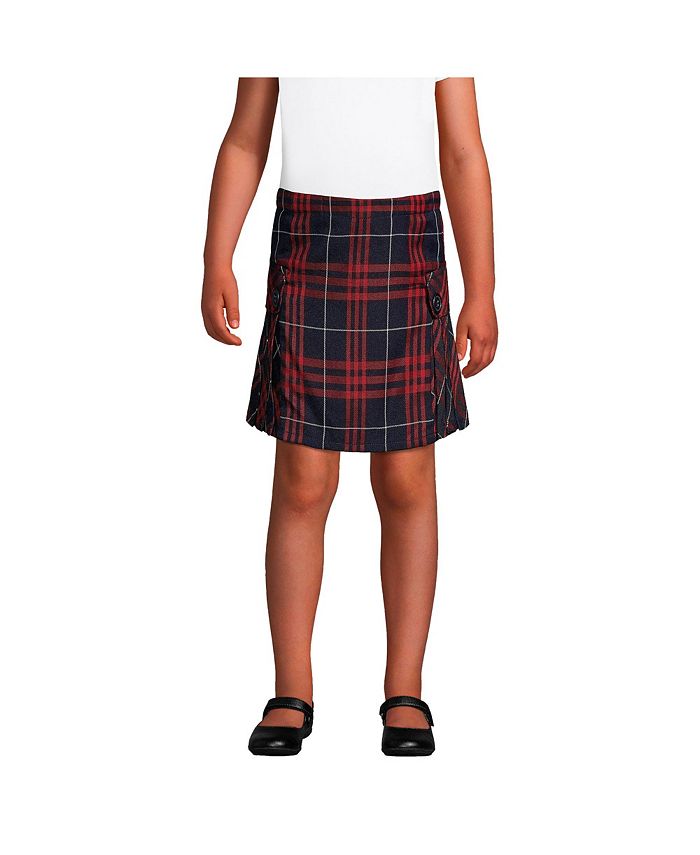 Lands' End School Uniform Girls Child Side Pleat Plaid Skort Above the ...