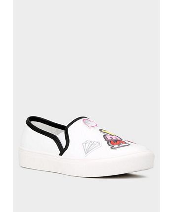 London Rag white slip on patchwork sneakers - Macy's