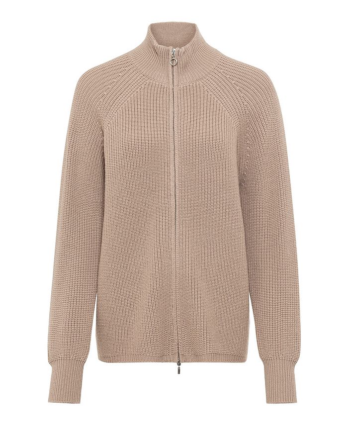 Olsen Wool Blend Long Sleeve Zip Front Cardigan - Macy's