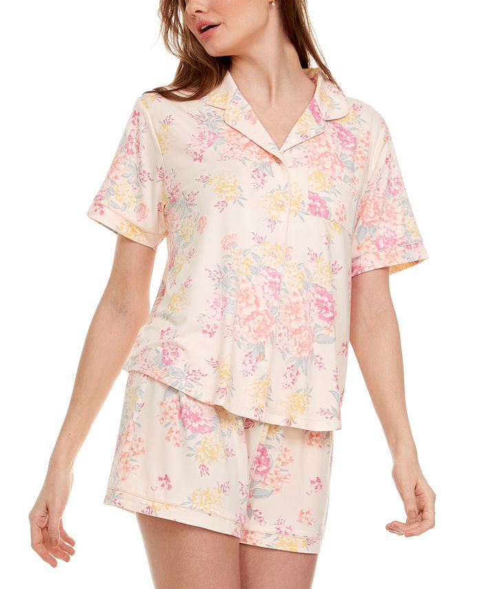 Flora by Flora Nikrooz Women's 2-Pc. Gabriella Short Floral Pajamas Set ...