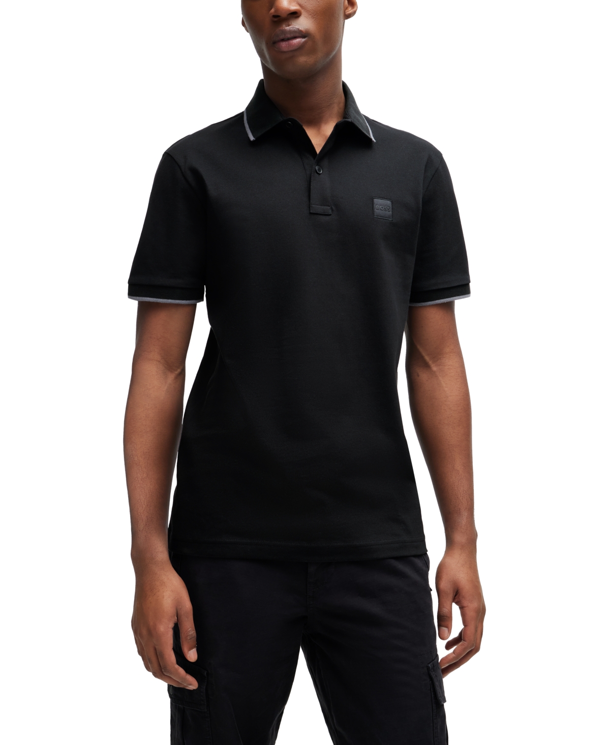 Click here for Boss by Hugo Boss Mens Slim-Fit Polo Shirt - Black prices