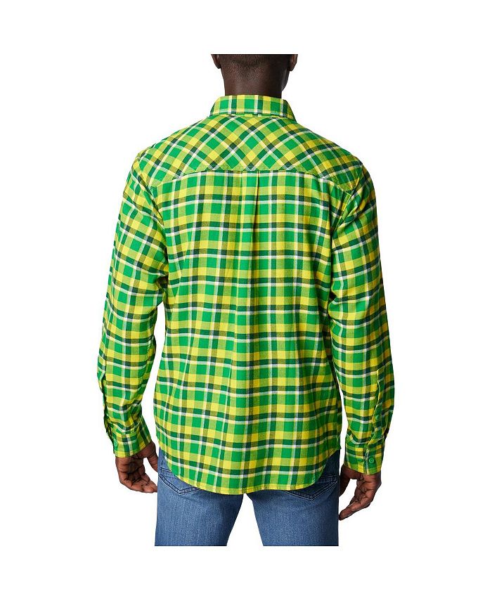Columbia Men's Green Oregon Ducks Flare Gun Flannel Long Sleeve Shirt ...