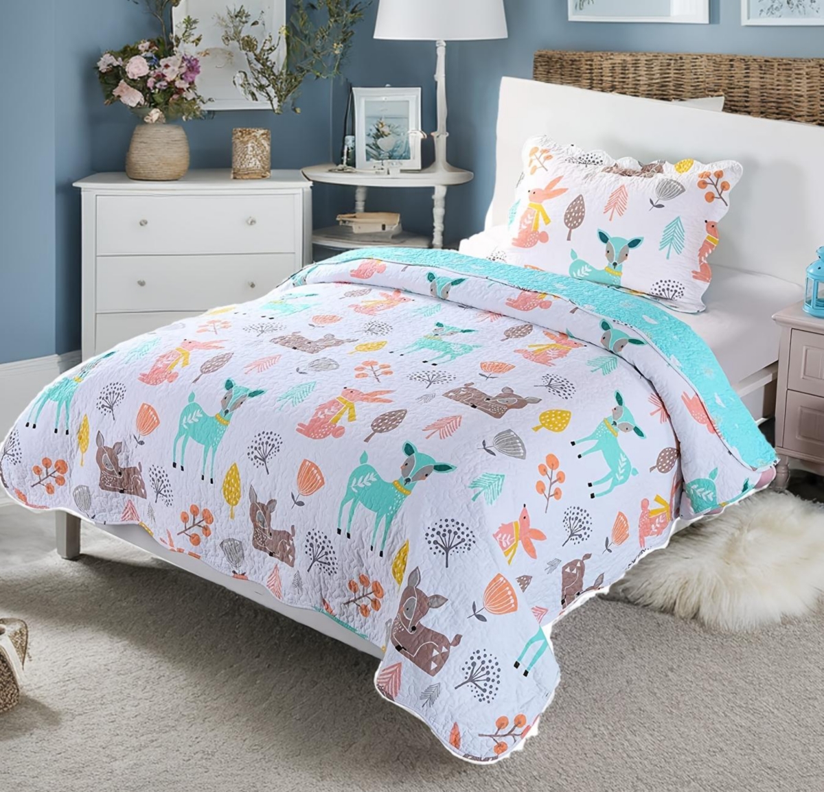 Click here for MarCielo 100 Cotton Kids Quilt Bedspread Set for T... prices
