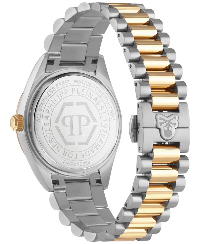 Philipp Plein Men's Date Superlative Stainless Two-Tone Steel Bracelet Watch 42mm - Macy's