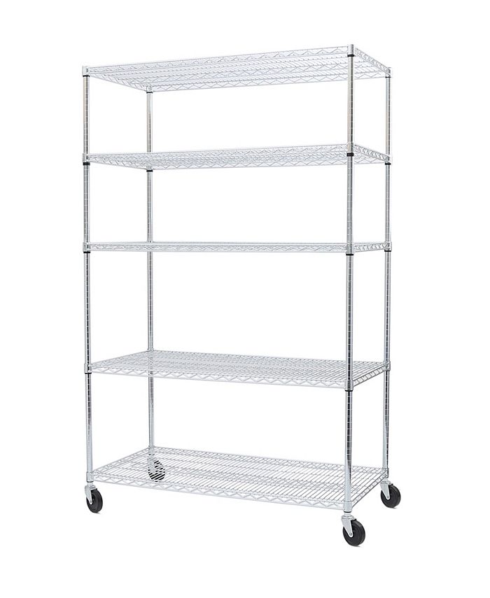 Seville Classics UltraDurable 5-Tier NSF Steel Wire Shelving, 48" W x ...