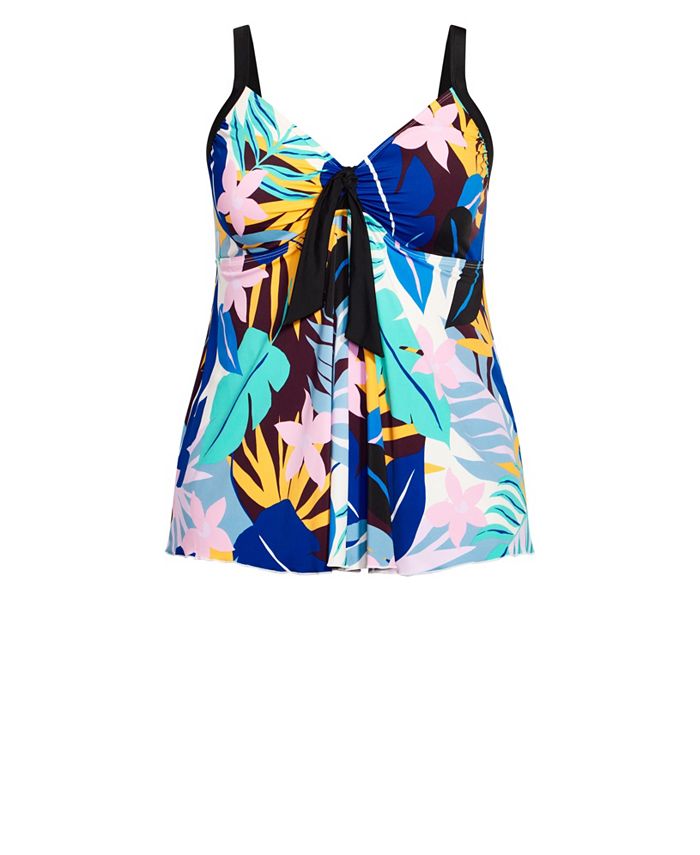 AVENUE Plus Size Fly Away Print Tankini Top - Macy's