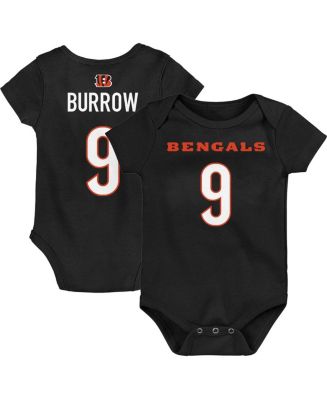 Baby Boys and Girls Joe Burrow Black Cincinnati Bengals Mainliner ...