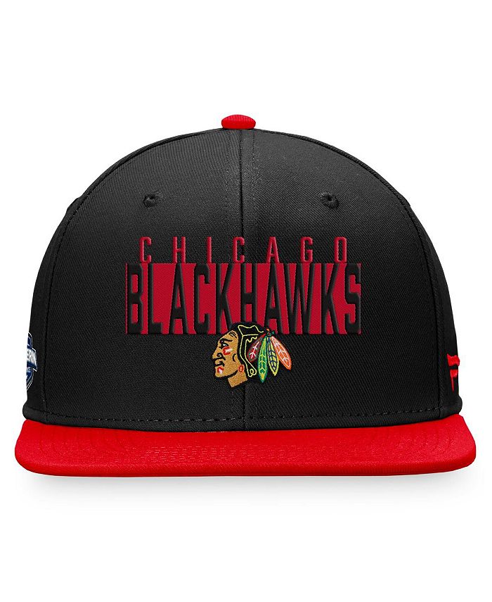 Fanatics Men's Black, Red Chicago Blackhawks Fundamental Colorblocked ...