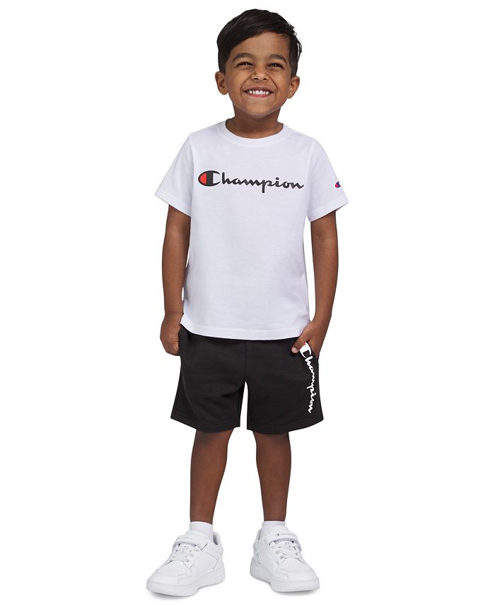 Champion Toddler & Little Boys Short-Sleeve T-Shirt & Fleece Shorts, 2 ...