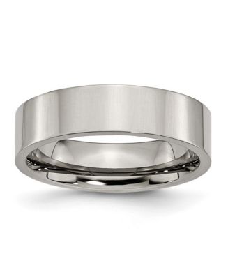 Chisel Titanium Polished 6 mm Flat Wedding Band Ring - Macy's