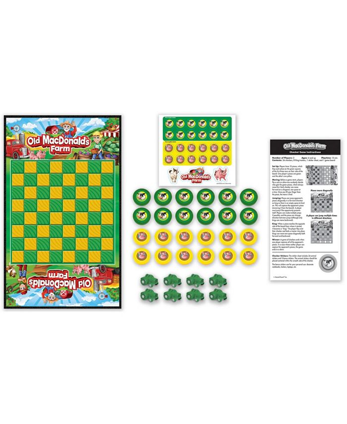 MasterPieces Puzzles MasterPieces Old MacDonald's Checkers Board Game ...