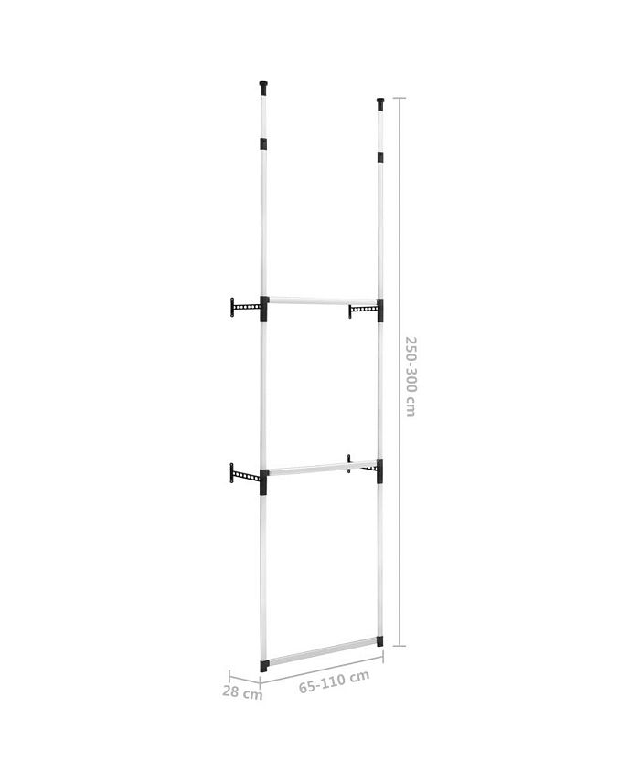 vidaXL Telescopic Wardrobe System with Rods Aluminum - Macy's