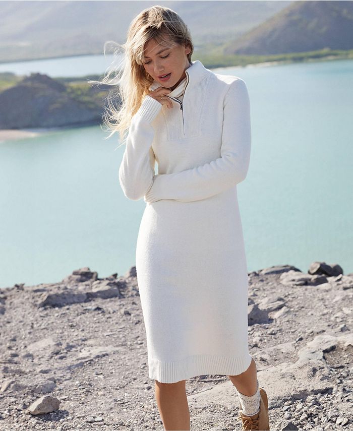 Lands' End Women's Cozy Lofty Sweater Dress - Macy's
