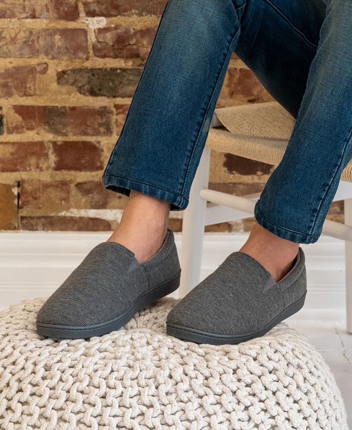 Isotoner Men's Textured Knit Kai Closed Back Slippers with Gel-Infused ...