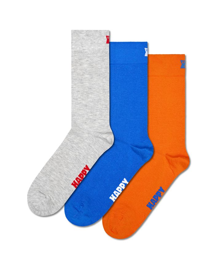 Happy Socks 3-Pack Solid Socks - Macy's