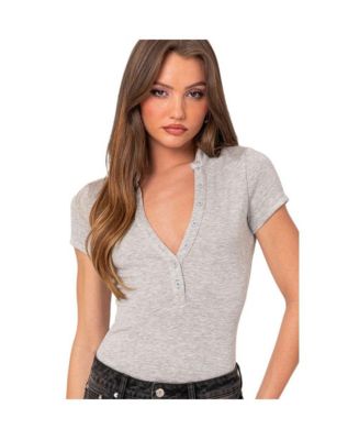 Women's So Chill Button Up Bodysuit - Macy's