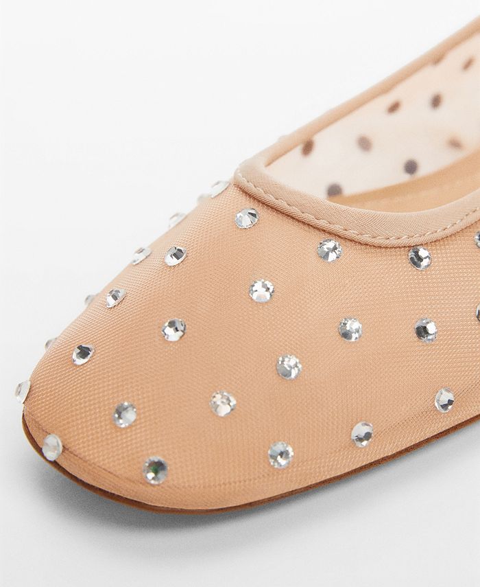 MANGO Women's Rhinestone Ballerinas - Macy's