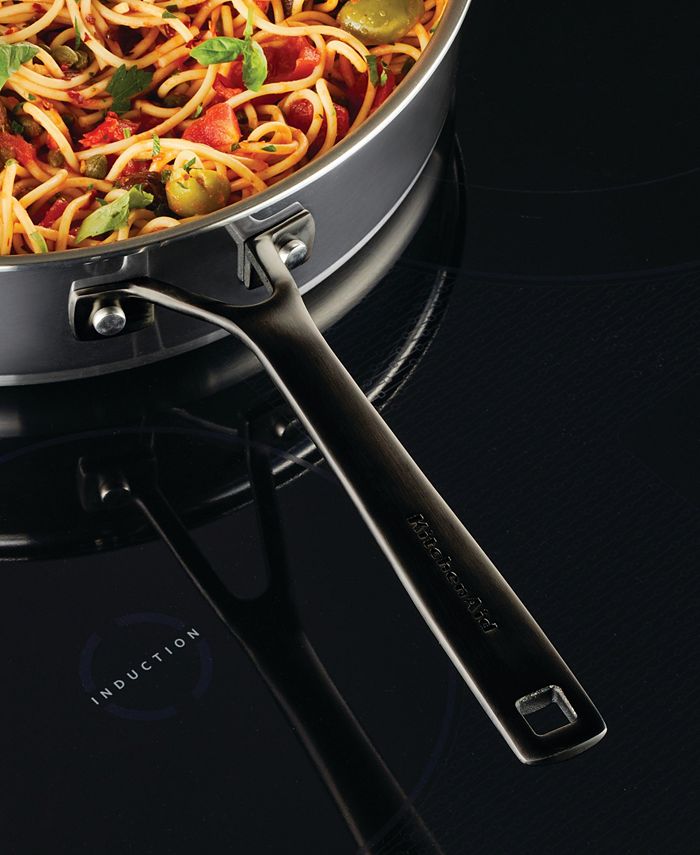 KitchenAid 5-Ply Clad Stainless Steel 5 Quart Induction Saute Pan with ...