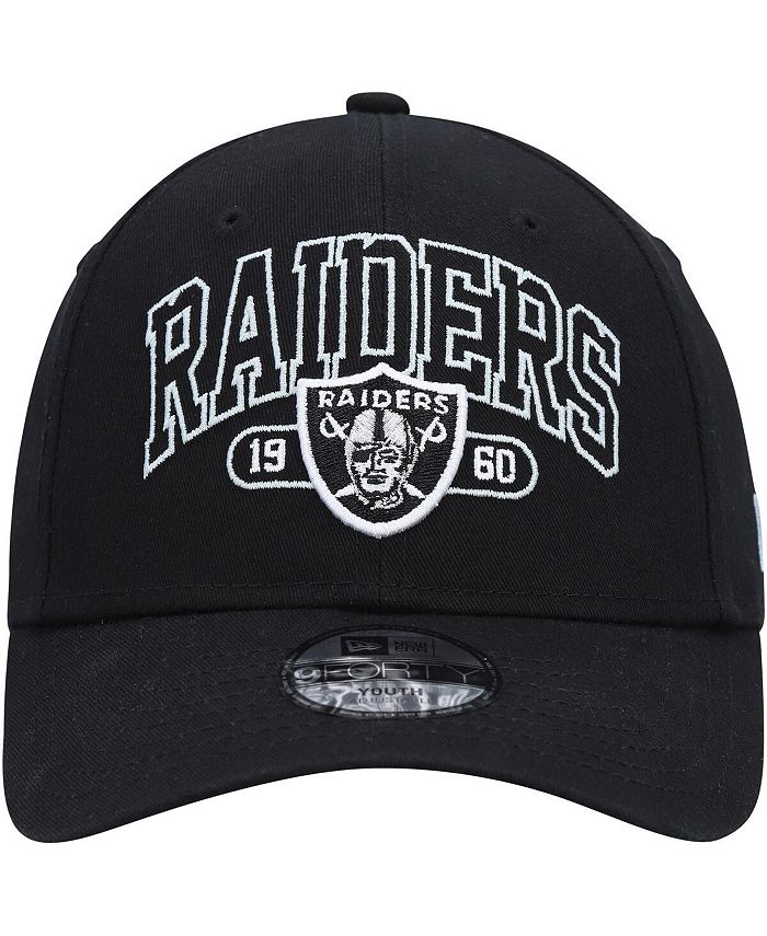 New Era Youth Boys and Girls Black Las Vegas Raiders Outline 9FORTY ...