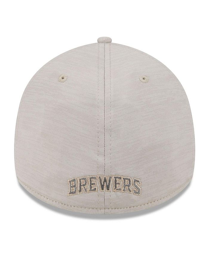 New Era Men's Cream Milwaukee Brewers 2024 Clubhouse 39THIRTY Flex Fit ...