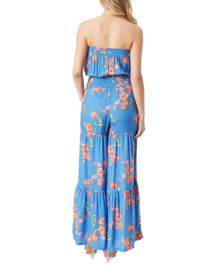 Jessica Simpson Women's Devyn Strapless Smocked Jumpsuit - Macy's