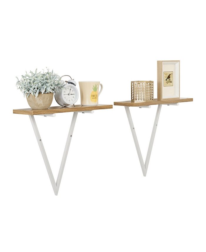 Danya B Contemporary Decorative Triangle Accent Wall Shelf, Reversible ...