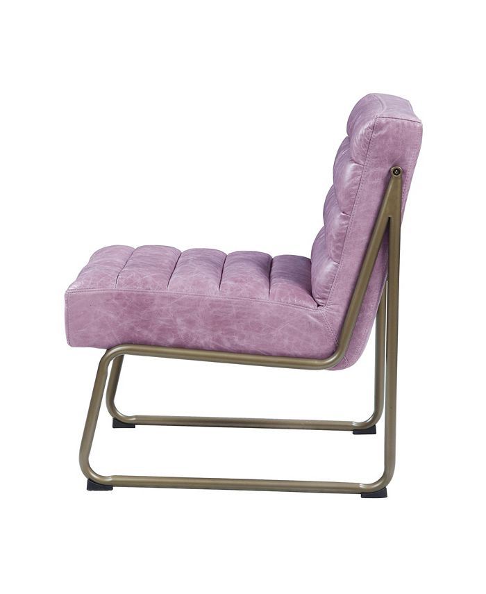 Simplie Fun Loria Accent Chair In Wisteria Top Grain Leather - Macy's