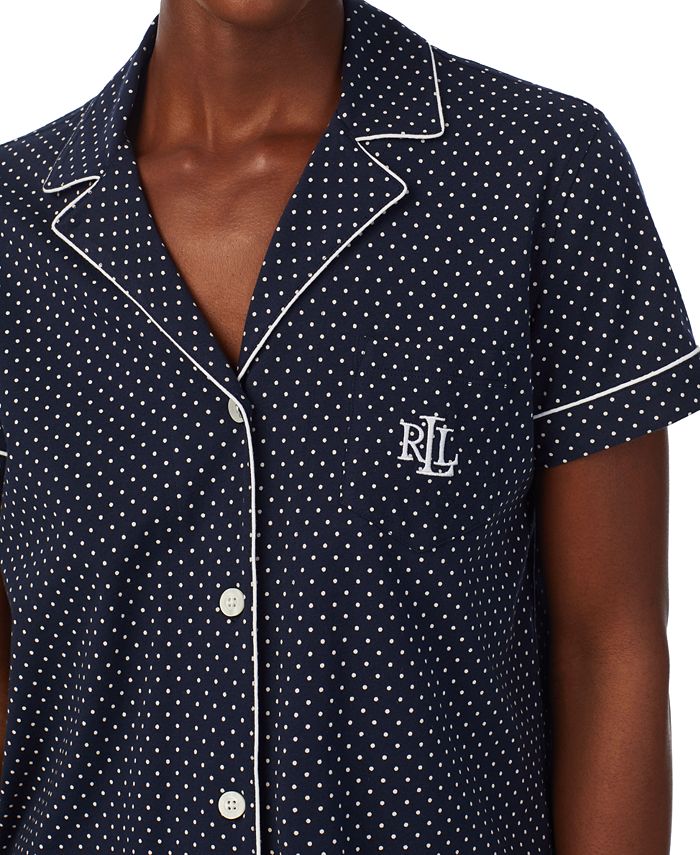 Lauren Ralph Lauren Women's 2-Pc. Notched-Collar Bermuda Pajamas Set ...