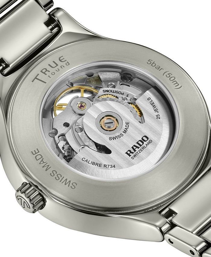 Rado Unisex Swiss Automatic True Gray Plasma Titanium Bracelet Watch ...