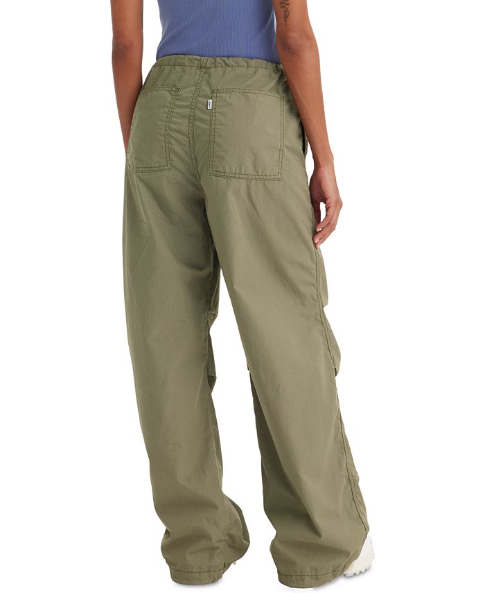 Levi's Women's Solid Drawstring-Waist Cotton Parachute Pants - Macy's