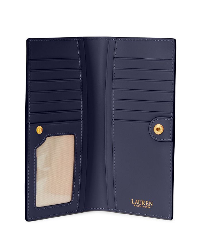 Lauren Ralph Lauren Crosshatch Leather Slim Wallet - Macy's