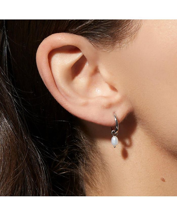 Ana Luisa Pearl Huggie Hoops - Frida Silver - Macy's