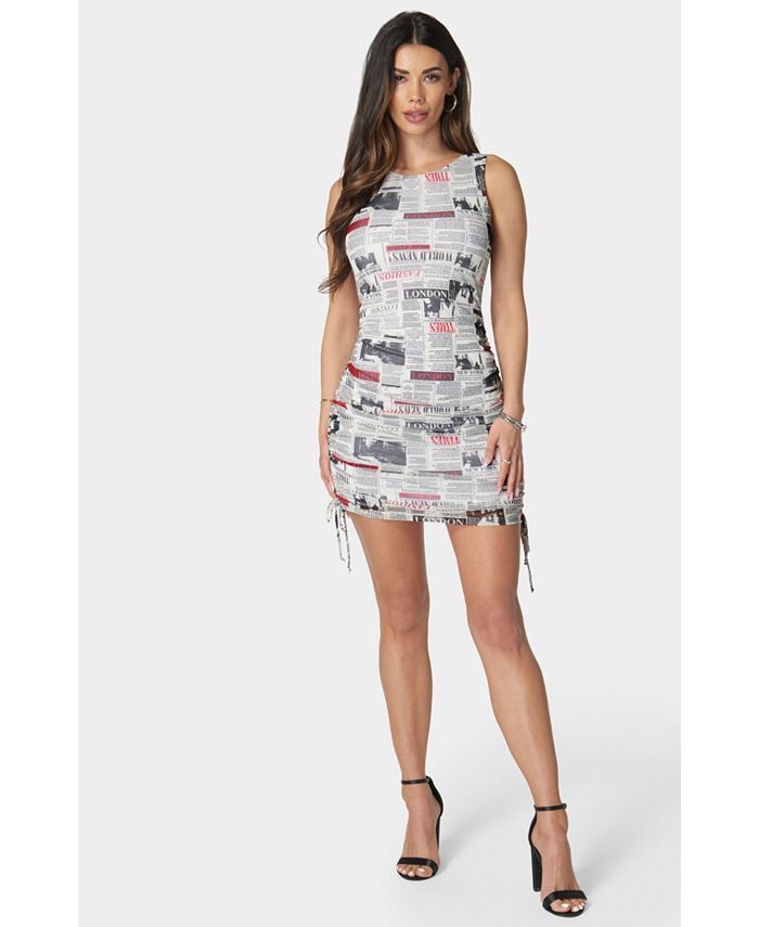 Bebe Women's Drawstring Mesh Tank Dress - Macy's