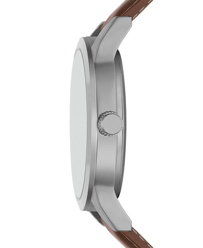 Folio Men's Three Hand Brown Polyurethane Watch 45mm - Macy's