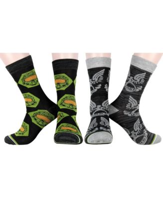 Halo Socks 's Video Game Gaming UNSC Master Chief Patterns 2 Pack Mid ...