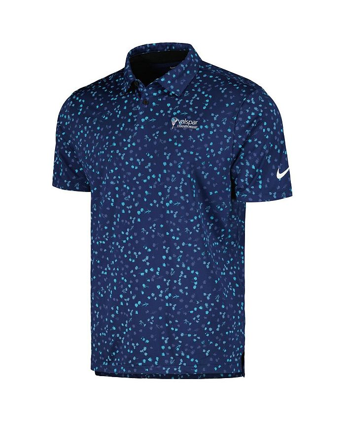Nike Men's Navy Valspar Championship Tour Floral Performance Polo Shirt ...