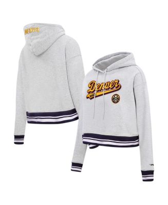 Women's Pro Standard Heather Gray Denver Nuggets Script Tail Cropped ...