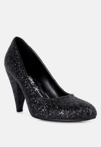 London Rag Womens Sugar Plum Glitter Conical Heel Pumps - Macy's
