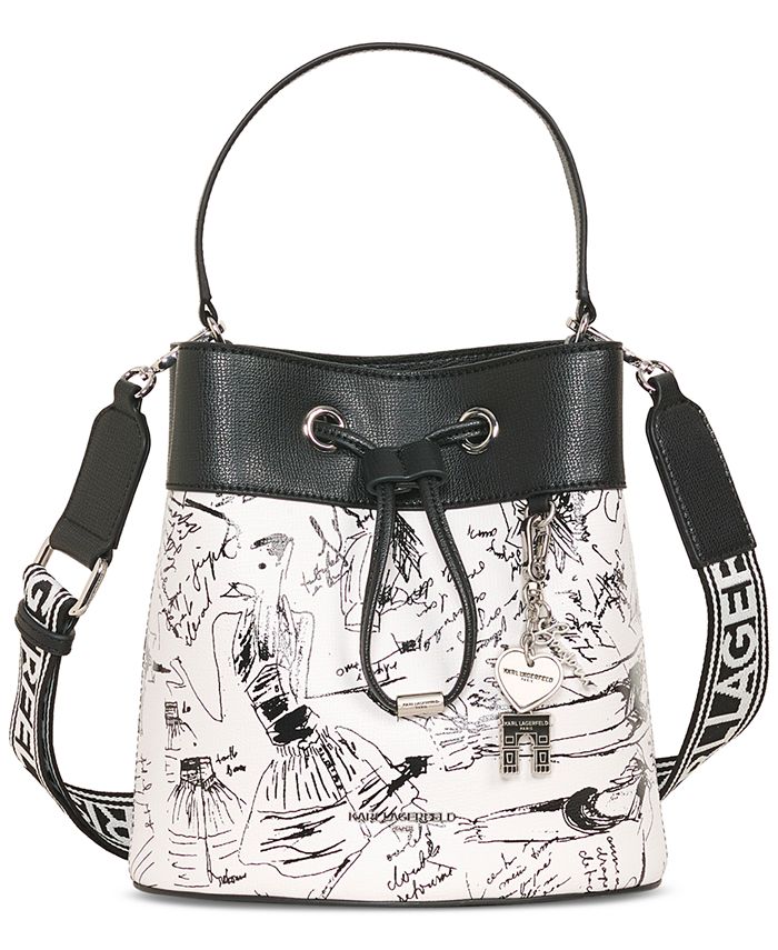 KARL LAGERFELD PARIS Adele Medium Bucket Bag - Macy's