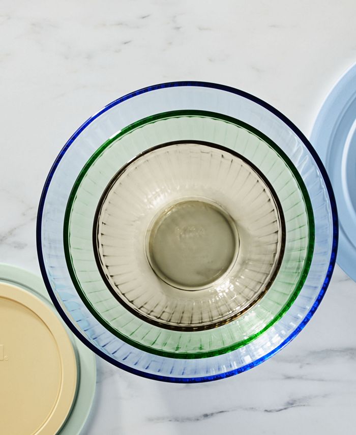Pyrex Colors Sculpted, Tinted Dreams 6-Pc Mixing Bowl Set - Macy's