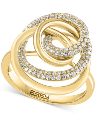 EFFY® Diamond Multi Swirl Statement Ring (3/8 ct. t.w.) in 14k Gold - Macy's