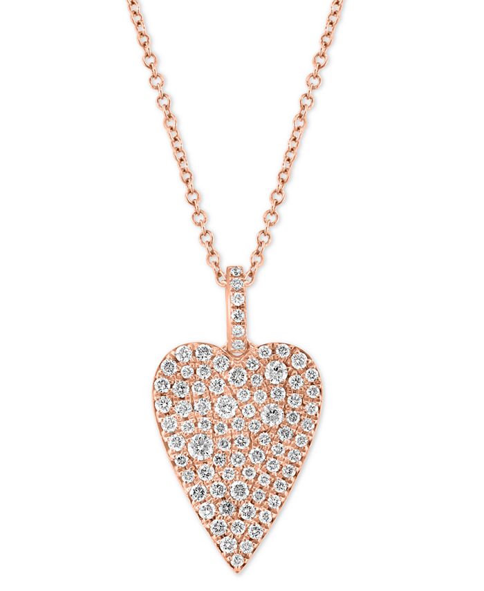 EFFY Collection EFFY® Diamond Pavé Heart 18" Pendant Necklace (5/8 ct ...