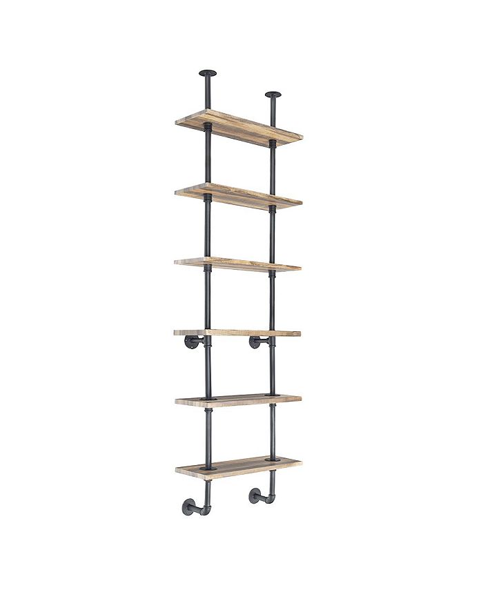 Slickblue 6-Tier Industrial Wall Mounted Pipe Shelves - Macy's