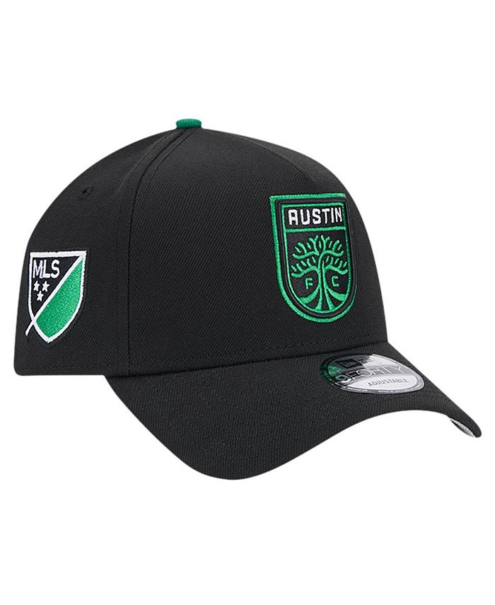 New Era Men's Black Austin FC 2024 Kick Off Collection 9FORTY A-Frame ...