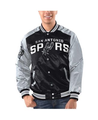 Men's Starter Black, Silver San Antonio Spurs Renegade Satin Full-Snap ...