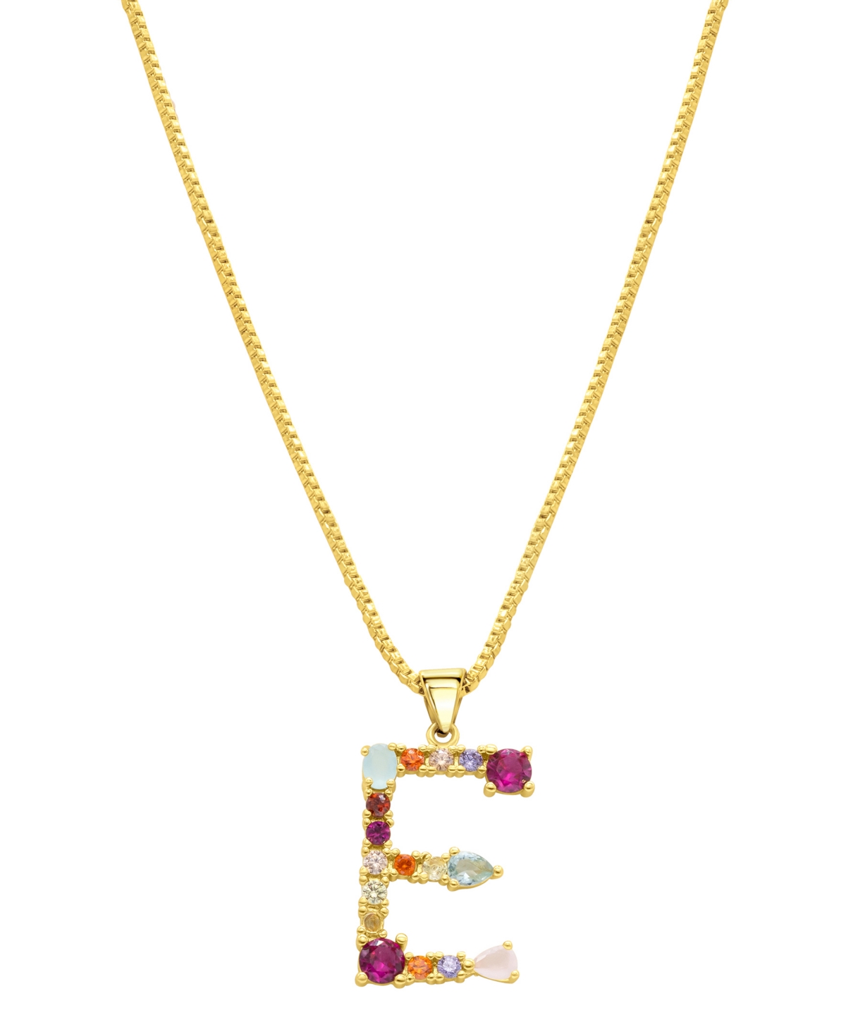 Click here for Adornia 14K Gold-Plated Multi Color Stone Initial... prices
