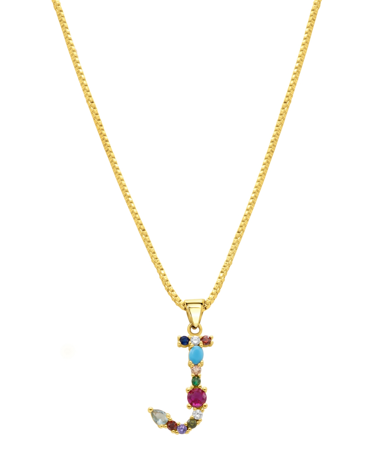 Click here for Adornia 14K Gold-Plated Multi Color Stone Initial... prices