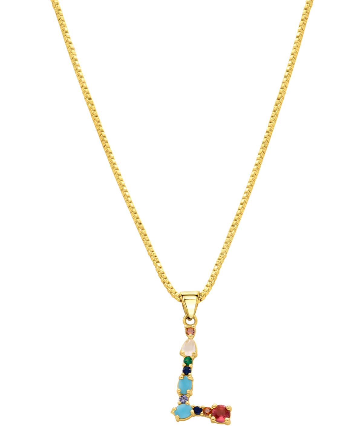 Click here for Adornia 14K Gold-Plated Multi Color Stone Initial... prices