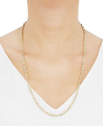 Macy's Solid Glitter Rope Chain 24" Necklace (4-1/2mm) in 10k Gold - Macy's