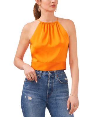 1.STATE Women's Sleeveless Tie Back Gathered Neck Halter Top - Macy's